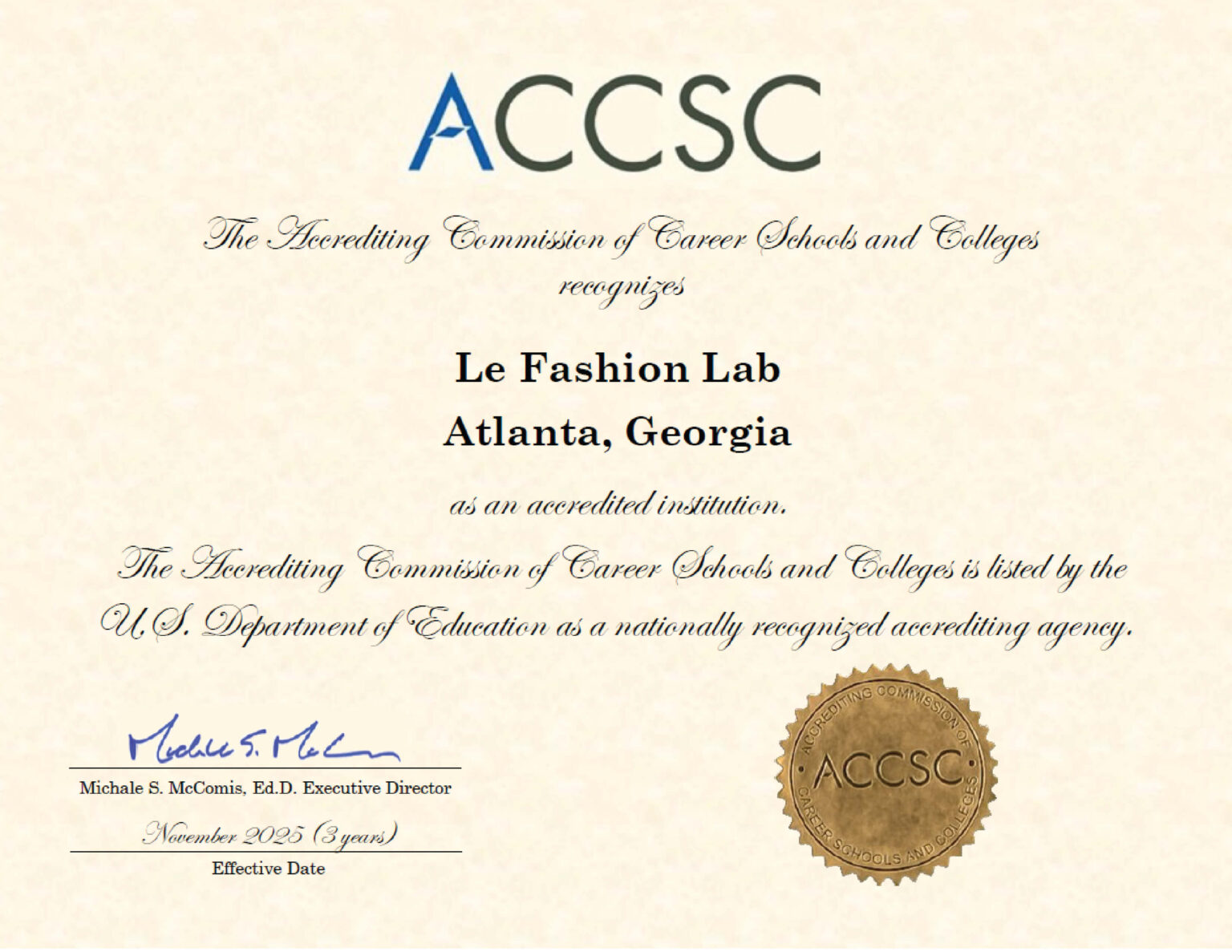 Accreditation - Le Fashion Lab